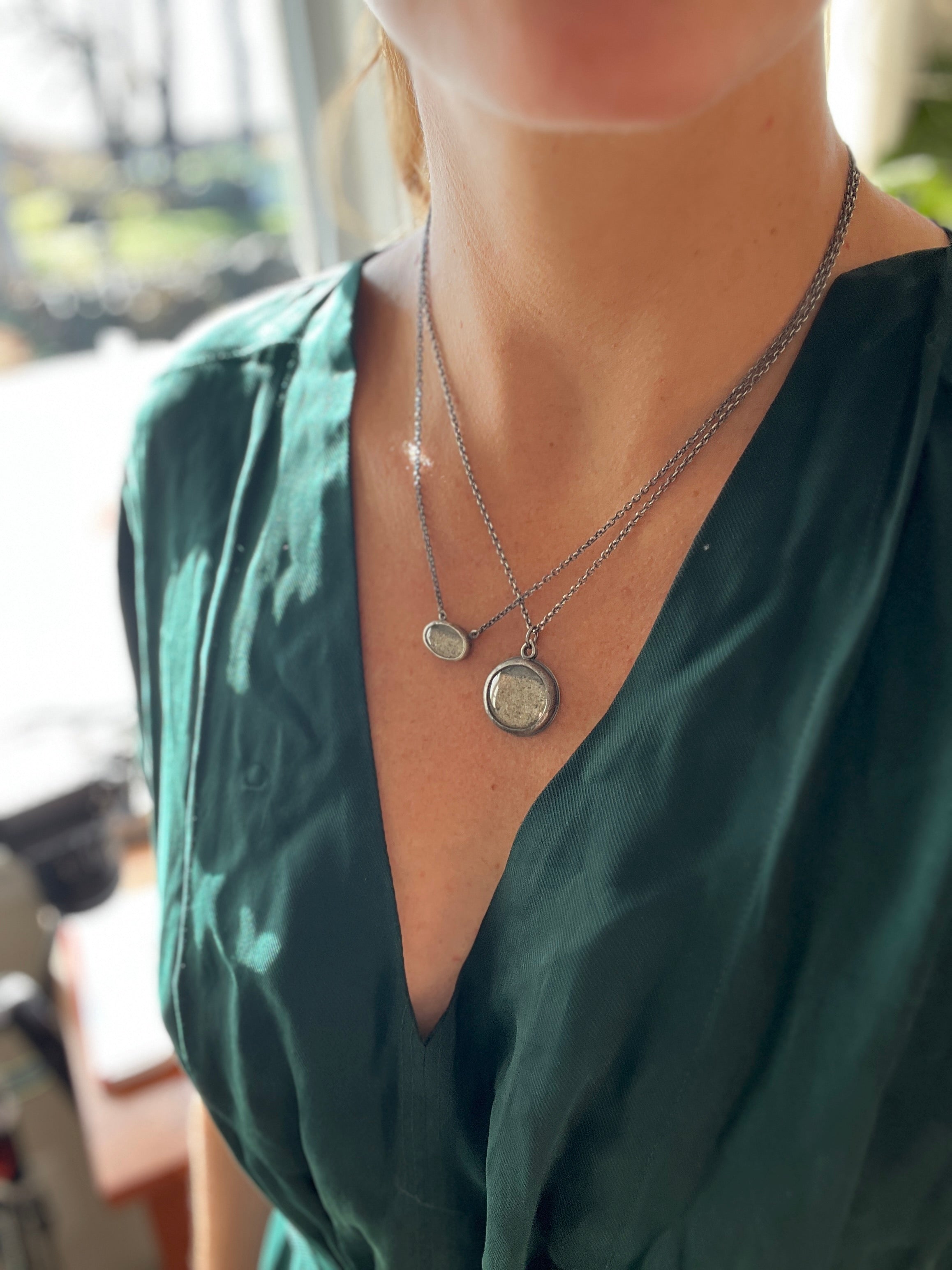 Beach Sand Necklace Round 20 Barney s Joy Dartmouth Ma Oxidized Silver